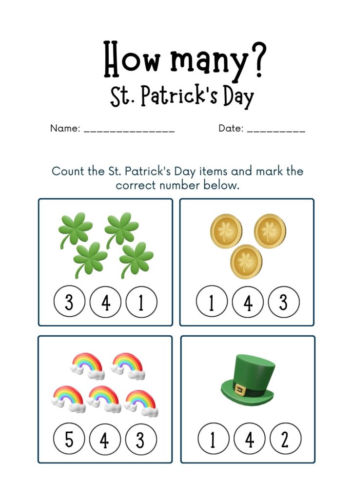 St. Patrick's Day Activity and Coloring Sheets