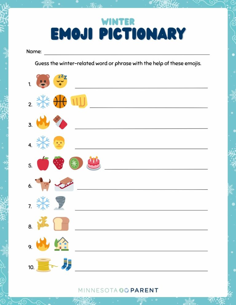 Free Winter Printables and Activity Pages for Kids - Minnesota Parent