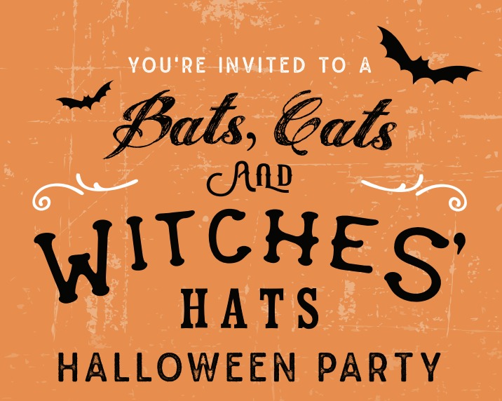 Bats, Cats and Witches Hats Halloween Trick or Treat Celebration ...