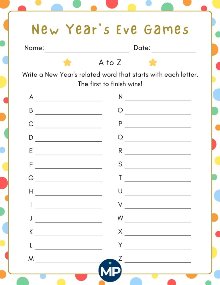 2025 New Year's Eve Printables and Activity Pages - Minnesota Parent