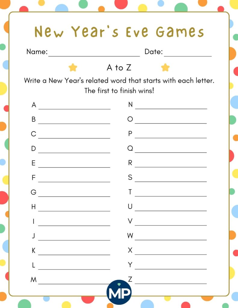 New Year's Eve Printables and Activity Pages - Minnesota Parent