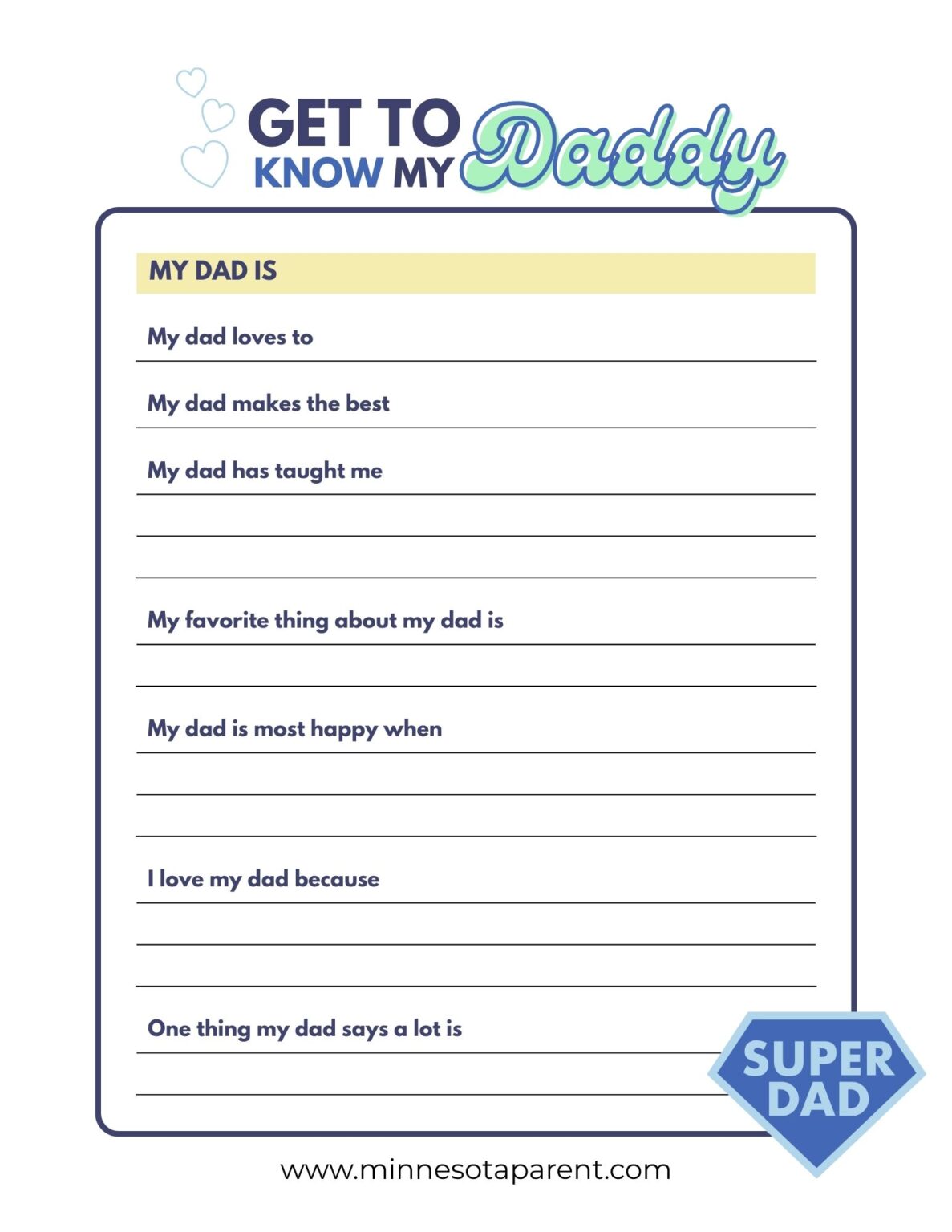 Happy Father's Day Activity and Coloring sheets for Dad - Minnesota Parent