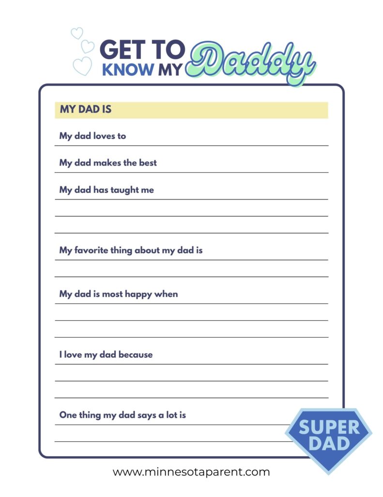 Happy Father's Day Activity and Coloring sheets for Dad - Minnesota Parent